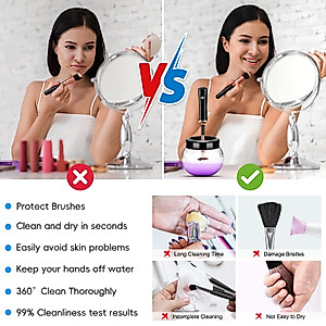 Pro 2019 Upgraded Electric Makeup Brush Cleaner and Dryer,DOTSOG Automatic Brush Spinner for all brushes,Wash and Dry in Seconds,with 8 Size Rubber Collars