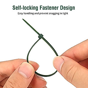 100 Pcs 8 Inch 3mm Dark Green Nylon Garden Cable Zip Ties Self Locking Cable Ties Twist Ties