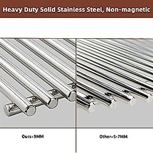 QuliMetal SUS304 Flavor Bars, SUS304 Heat Deflectors and 9MM SUS304 Cooking Grates for Weber Genesis 300 E310 E320 E330 S310 S330 (with Front Control Knobs)