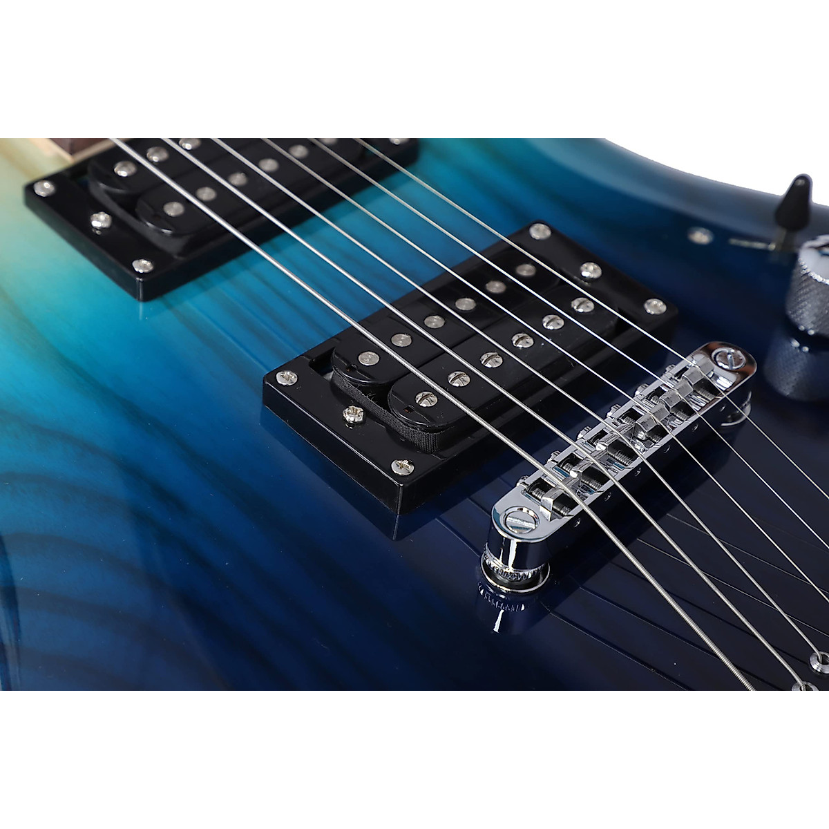 Acoustic Electric Guitar, Full Size 6 String Solid-Body Electric Guitar, Right Handed For Beginners, Intermediates and Professionals Color Faded Blue