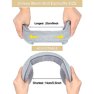 6 Pieces Unisex Ear Muffs Cold Winter Knit Earmuffs Fur Foldable Behind The Head Ear Warmer with Adjustable Wrap for Women Men Girls Valentine's Day Present