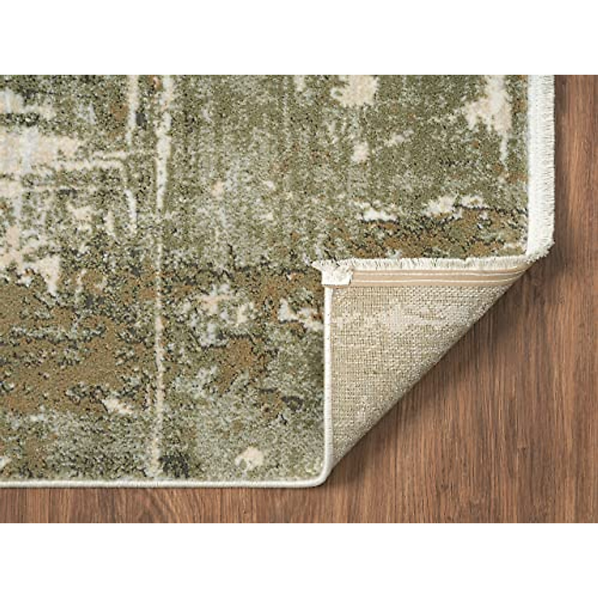 Abani Savoy Collection Area Rug - Contemporary Green/Cream Design - 6' x9' - Easy to Clean - Durable for Kids and Pets - Non-Shedding - Medium Pile - Soft Feel - for Living Room, Bedroom & Office