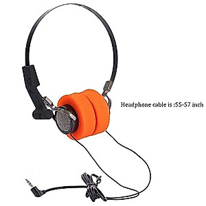Star Headphones Handmade Hi-Fi Stereo Headset Orange Ear Pad Steel Mesh Cosplay with 3.5mm Jack