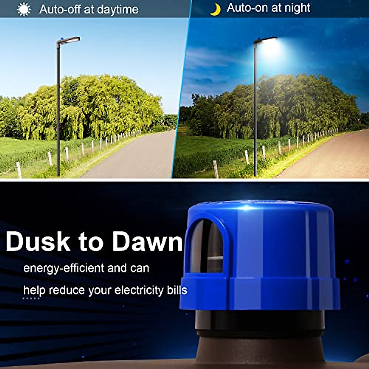 LEDMO 300W LED Parking Lot Light Slip Fitter Mount 36000LM 5000K Outdoor Commercial Area Lighting with Dusk to Dawn Photocell, Easy Installation IP65 Waterproof Shoebox Light for Street, Yard
