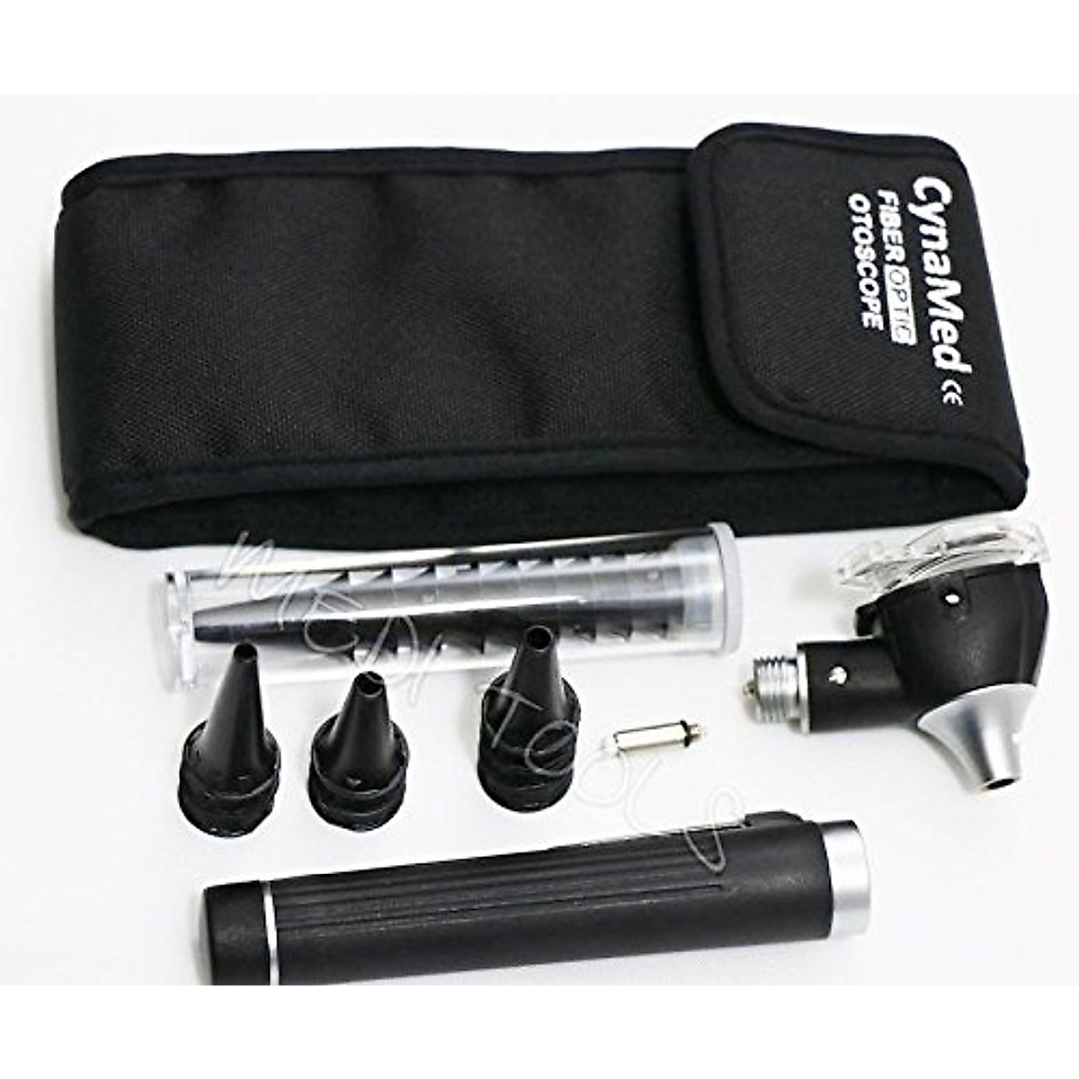 New Premium LED Bright Light Diagnostic Otoscope Pocket Size (Black) + 1 Free Extra Replacement Bulb