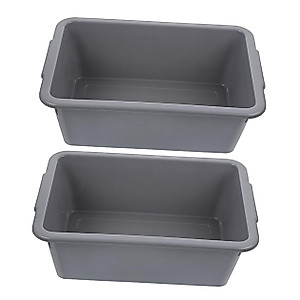 BUGUUYO 2pcs Box Storage Basket Food Storage Bin Dish Washing Tub Food Washing Bowl Dish Wash Basin Large Bus Tubs Restaurant Wash Basin Dish Basin Storage Bins Plastic Storage Bin Pp Grey