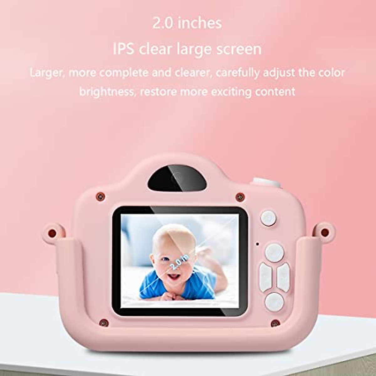 LINXHE Kids Camera, 1080P HD Kids Digital Camera for Toddler, Anti-Drop Child Camera with 2 inches Screen, Best Christmas Birthday Gift for Girls Boys (Color : Pink)
