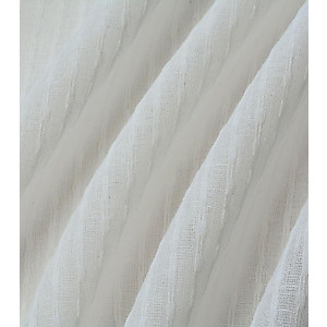 Surface Style Woven Sheer Cotton/Polyester Fabric by The Yard, DIY, Craft, Project, Sewing, Upholstery and Home Décor, Oeko-TEX Certified, 54" Wide, (Carla, White) 54'' x 108''