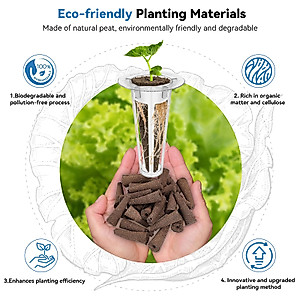 Fungiworks 202pcs Hydroponic Pods Kit for AeroGarden, Ahopegarden Garden Hydroponic Growing System Aero Seed Pods Kit Includes 50 Grow Sponges, 50 Grow Baskets, 50 Grow Domes, and 52 Stickers