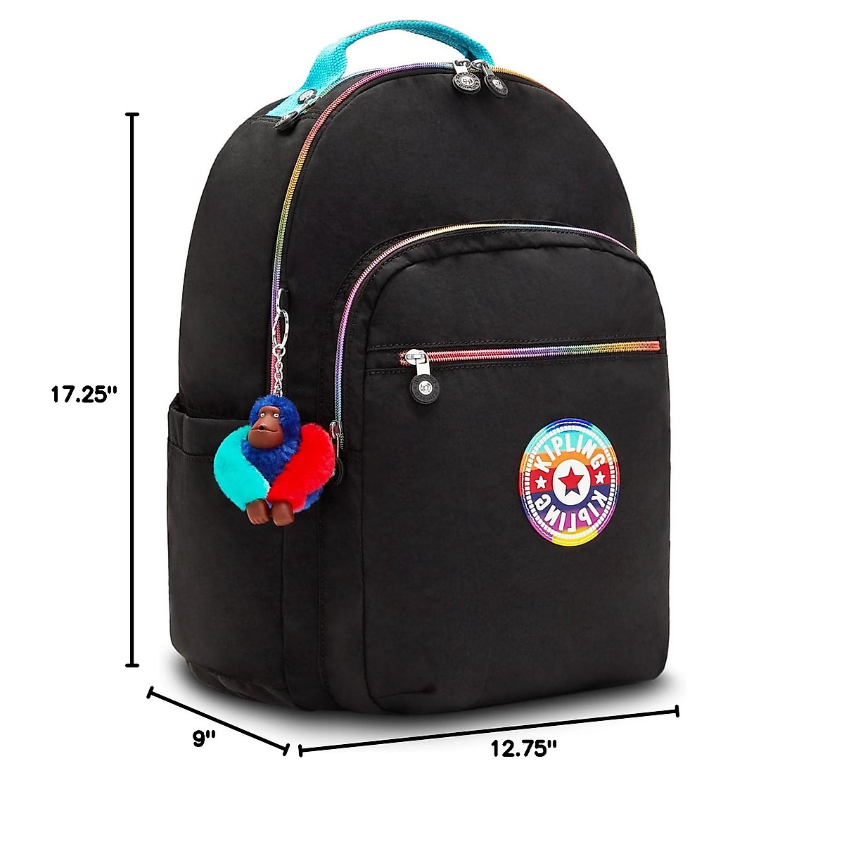 Kipling Seoul Large 15" Laptop Backpack Truly Black Rainbow