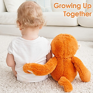 iPlay, iLearn Baby Monkey Stuffed Animal, 12" Infant Soft Hide Seek Plush Toy, Newborn Babies First Gift, Cute Birthday Present for 0 3 6 9 12 Month, 1 2 3 4 Year Old Toddlers Girl Boy Kid