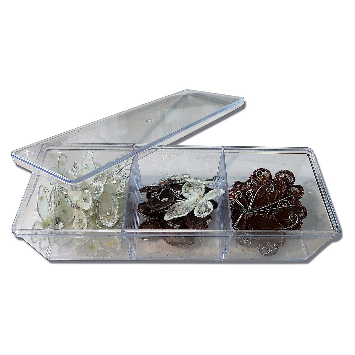 Organizer and Storage With Lid For Makeup, Toiletries, Jewelry, Tea Bags, Crafts and Scrapbook Supplies