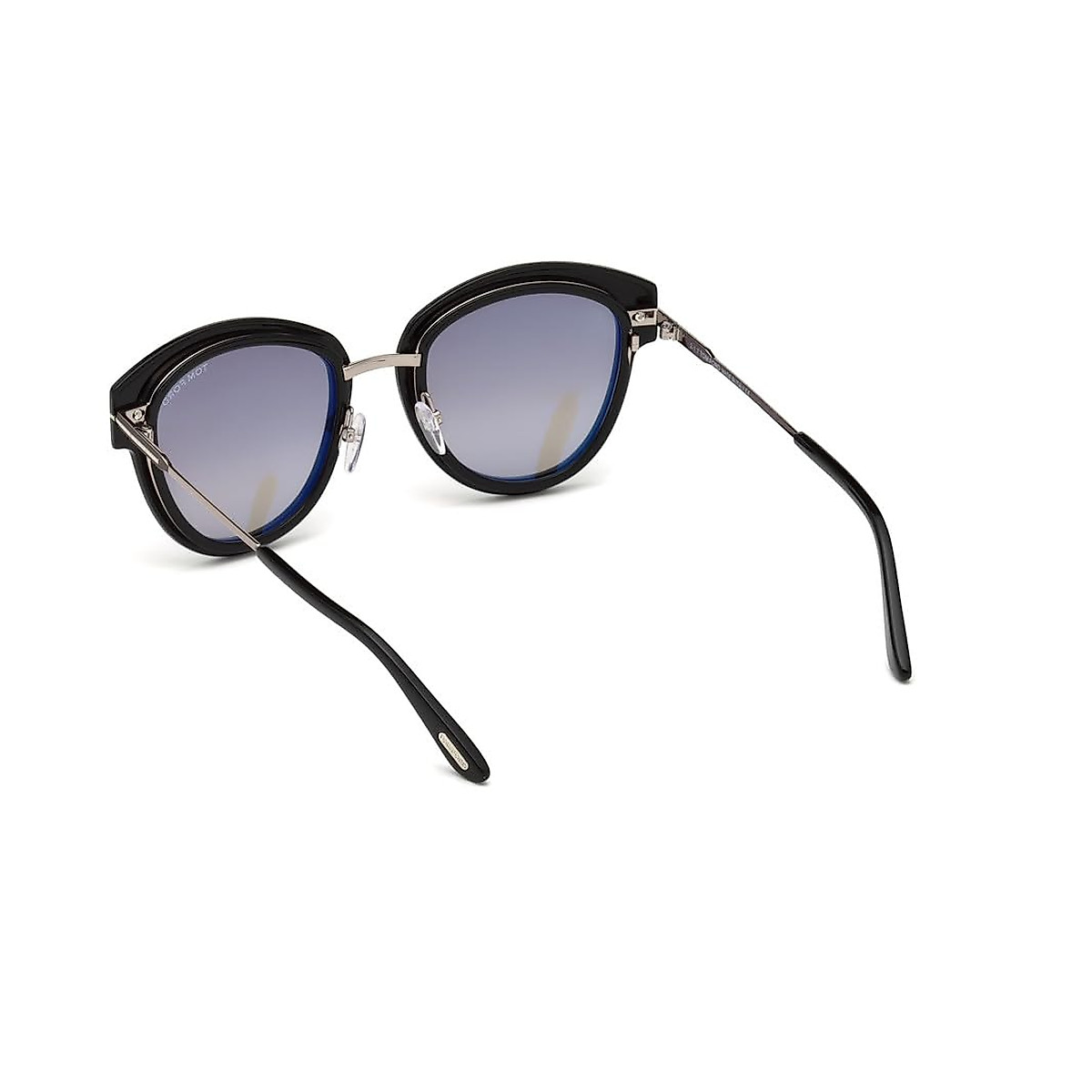 Tom Ford FT0574 14C Shiny Light Ruthenium Mia Cats Eyes Sunglasses Lens Categor, Black, 52-22-140