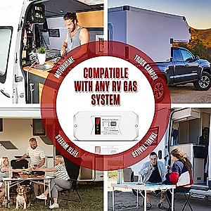 RV Propane Gas Detector, Aprvtio ALD-20 Digital RV Propane/LPG Gas Alarm 12V, 85dB Alarm, for Trailer, Motorhome,Motor Coach, Truck Camper, Equipped with 3 Brackets,Easy to Install,White