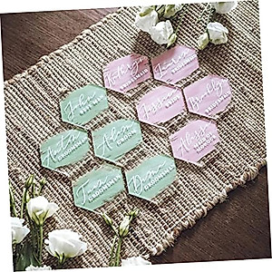 CONGARTENO 20pcs Transparent Seat Card Coffee Bar Sign Wedding Centerpieces for Tables Reserved Signs for Wedding Coffee Signs for Coffee Bar Wedding Decoration Emblems Acrylic Place Cards