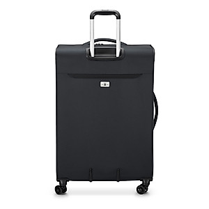 DELSEY PARIS Sky Max 2.0 Softside Expandable Luggage with Spinner Wheels, Black, Checked-Large, 28 Inch