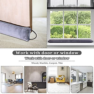 My OLi Under Door Draft Stopper Decorative Wind Stopper 36 inch for Door & Window Noise Blocker Gap Stoppers Window Sealer - Light Gray