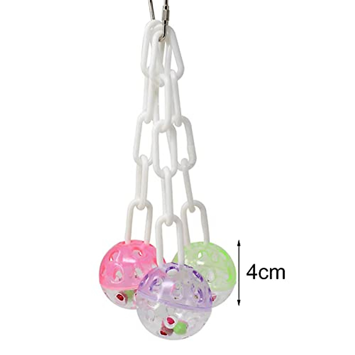 angel3292 Parrot Toy Colorful Bell Ball Plastic Hanging Toy Cute Bird Chew Toy Cage Toy for Cockatiel Parakeet Parrot Chew Toy Bite