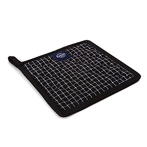 Encasa Homes 8 inches Oven Microwave Potholders (2 pc Set) for Kitchen Cooking & Baking - Heat Resistant, Thick & Safe, Protection of Hands from Hot Utensils - Butcher Checks Black