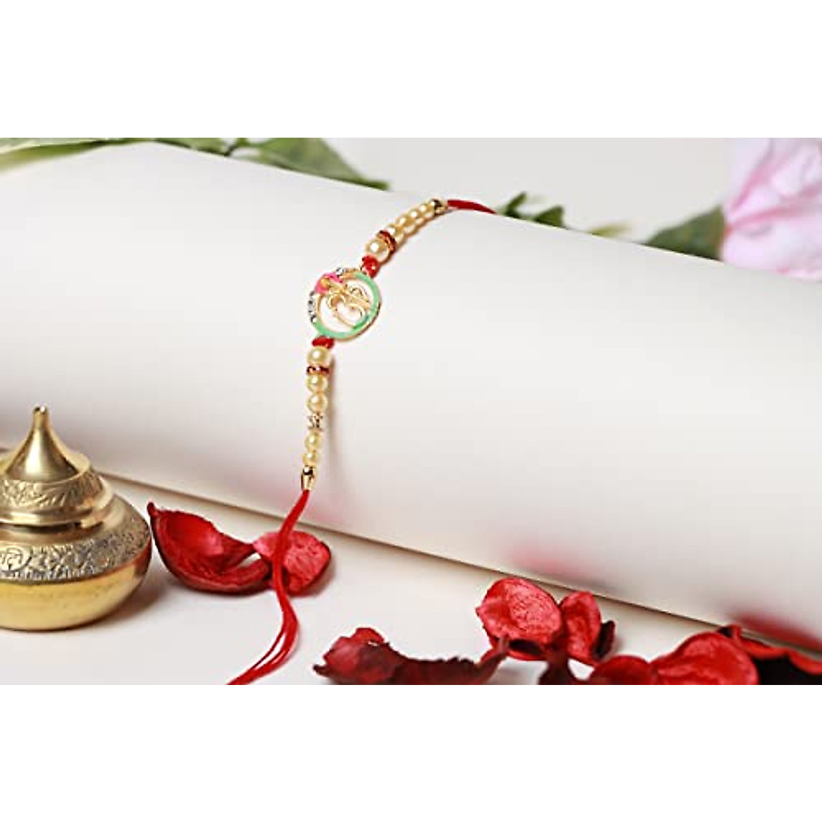 CHERKRAFT Rakhi for Brother Floral Design Rakhi Thread for Men/Boy Raksha Bandhan Bracelet (Design 9, Standard)