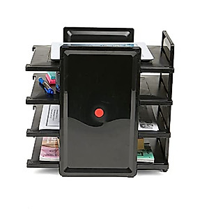 Mind Reader 4 Tier Desktop Document and Folder Tray Organizer, Black