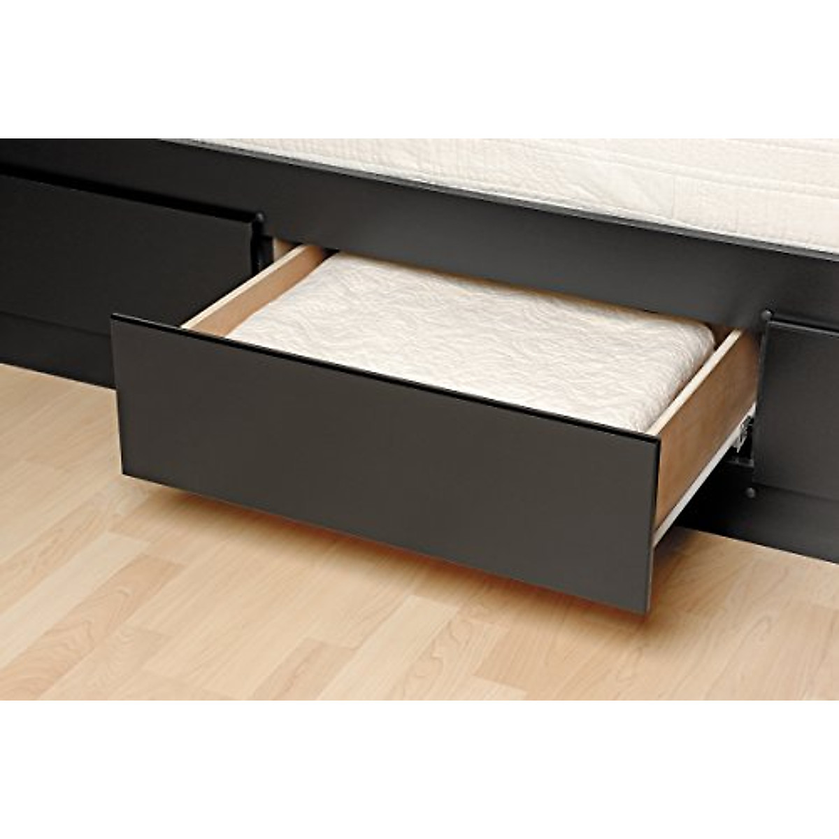 Prepac Captain's Platform Storage Bed with 6 Drawers, Twin, Black