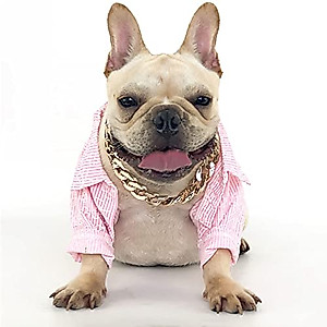 Dog Collar Chain Wide Gold Collares De Perros Pet Hip Hop Leads Chains Kit Dog Collars Necklace Collar Leash Dog Chain Necklace Luminous