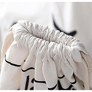 Mvchifay Laundry Bag Large Drawstring Canvas Toy Clothes Wash Storage Collapsible Reusable Baby Gift Holder for Travel College Bathroom (Stripes Pattern)