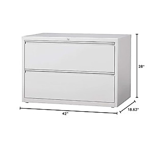 Hirsh 42-in Wide HL8000 Series 2-Drawer Metal Lateral File Cabinet in Light Gray