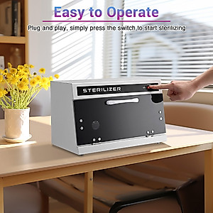 BYOOTIQUE 13L Nail Tool Cleaning Machine Cabinet 275nm Blue Light for Manicure Tool Nail Clippers Facial Skin Beauty Salon Barbershop Spa Equipment Home Metal Tools