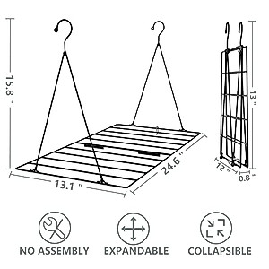 HAVEDAWN Hanging Drying Rack Clothing, Folding Laundry Rack Indoor, Space-Saving, Easy to Unfold & Fold Flat, Collapsible Clothes Drying Rack in Laundry Room for Towels, Baby Clothes, Lingerie, Black