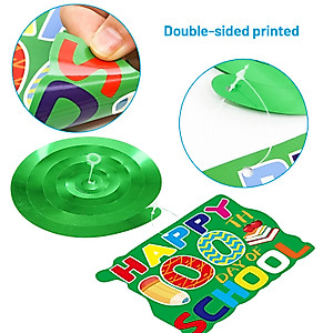 100 Days of School Hanging Swirls Happy 100 Days of Kindergarten School Foil Swirls Ceiling Hanging Decorations for Kids 30Pcs