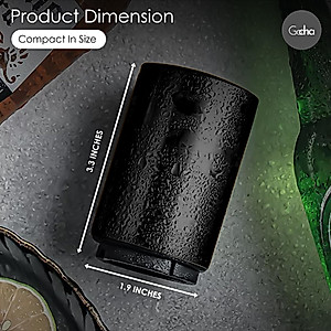 GOCHA Gadgets | Magnetic Bottle Opener | Bottle Cap Opener | Automatic Magnetic Beer Opener | Stainless Steel Magneitc Bottle Cap Catcher | Push & Pull Magnet Bottle Opener | Pack of 1 (Black)