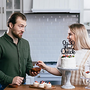 Black Glitter 0 to 30 Real Quick Cake Topper, Talk Thirty to Me/Thirty Dirty/Rip Twenties, Death to My Youth 30th Birthday Party Decorations