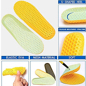 3 Pairs Breathable Water Sports Shoes Inserts Replacement Insoles for Men (US8-11)