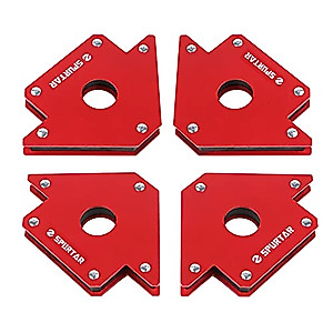 Spurtar Welding Magnets, 50lbs 4Pcs Welding Magnets and Clamps Heavy Duty Arc Welding Holder Square 45°, 90°, 135° Strong Welding Accessories and Tools