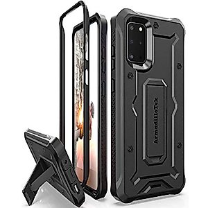 ArmadilloTek Vanguard Case Designed for Samsung Galaxy S20+Plus (2020 Release) Military Grade Full-Body Rugged with Built-in Kickstand - Black