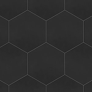 Merola Tile Apini Hex Matte Black 9-1/8" x 10-1/2" Porcelain Floor and Wall Tile