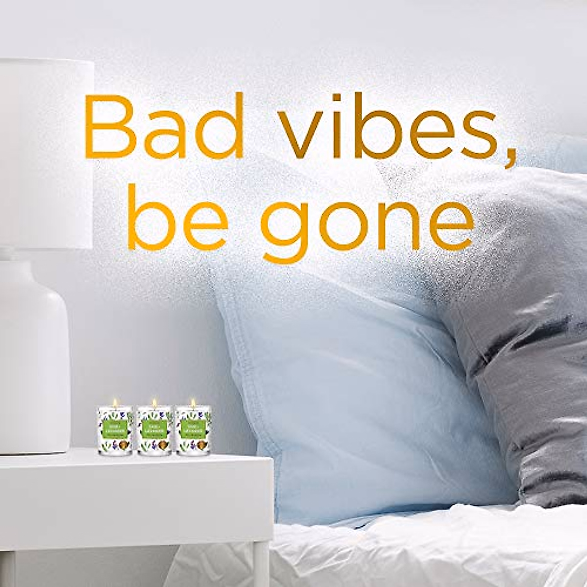 MAGNIFICENT 101 Pure Sage + Lavender Smudge Set of 3 Candles for House Energy Cleansing, Banish Negative Energy I Purification and Chakra Healing - Natural Soy Wax Candles for Aromatherapy