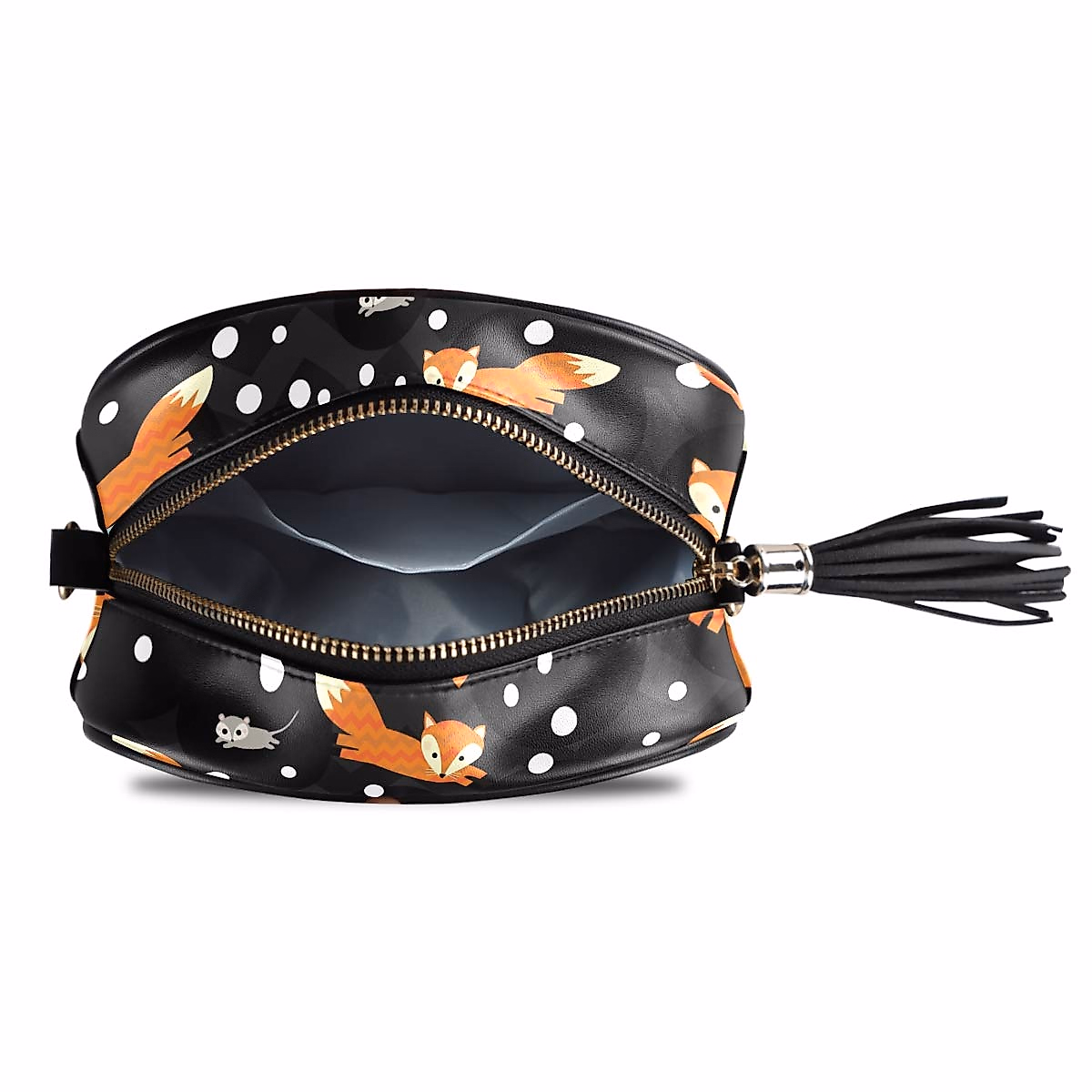 ALAZA PU Leather Small Crossbody Bag Purse Wallet Cute Forest Animals With Fox Cell Phone Bags with Adjustable Chain Strap & Multi Pocket