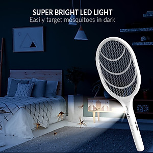Himalayan Glow Bug Zapper, Electric Fly Swatter Rechargeable Racket, Mosquito Repellent 3,000 Volt, USB Charging Cable Best Use for Indoor & Outdoor - 2 PCS