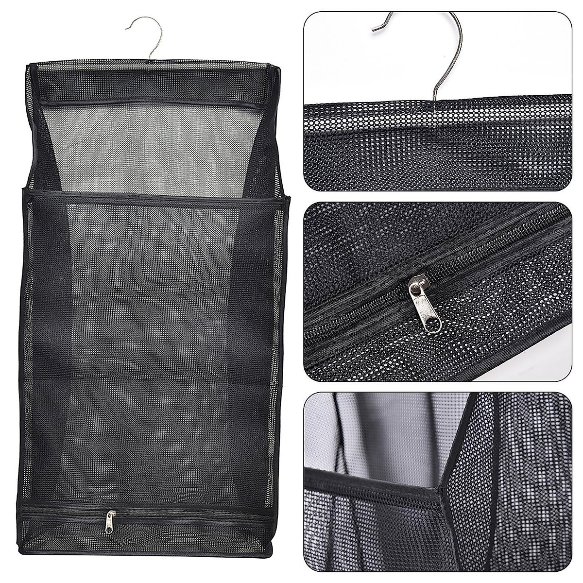 COMODA Hanging Long Mesh Laundry Hamper, Over The Door Laundry Hamper,Collapsible Hanging Mesh Laundry Hamper Basket, Portable Space Saver, Refer to description, Black, PUU55ICC0OMYPHRA9N