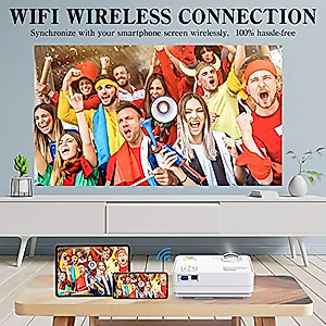 Wi-Fi Mini Projector 3Stone A5 6500 Lux Portable Movie Projector with 1080P Supported, Wireless Screen Mirroring, Blue-ray Glass Lens, Outdoor Multimedia Video Projector Support TV Stick, PC, PS4, AV