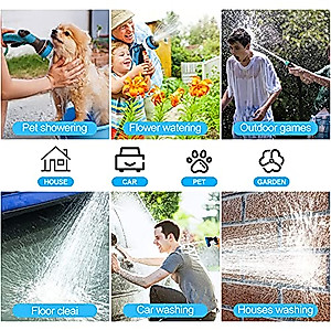 Vitley Expandable Garden Hose 100ft with 10 Function Spray Nozzle, Leakproof Flexible Water Hose Design,with foam pot, Solid Brass Connectors，Retractable Hose Expands 3 Times, Easy Storage and Usage.