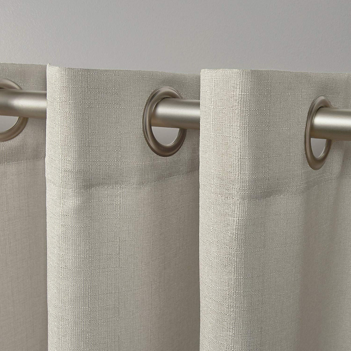 Exclusive Home Loha Linen Grommet Top Curtain Panel Pair, 54"x84", Natural