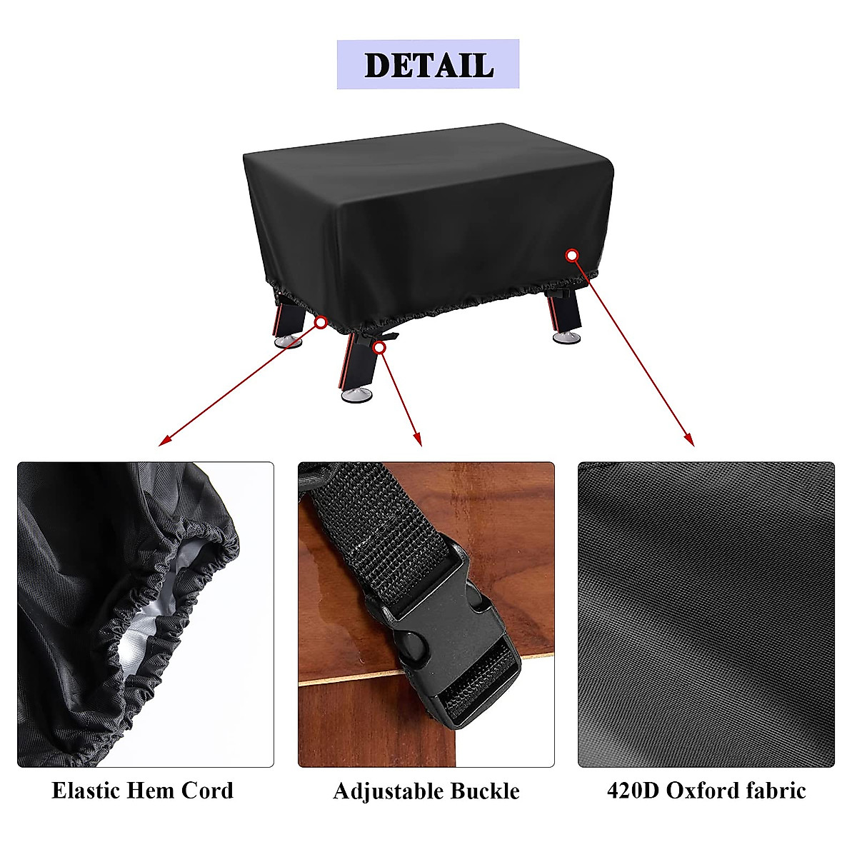 Andacar Foosball Table Cover,Waterproof Football Table Cover Soccer Table Cover Outdoor Indoor Fooseballs Table Cover (63x45x19.5 inch…)