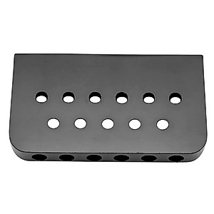 Musiclily 52.5mm Fixed Hardtail Bridge Non-tremolo Electric Guitar Bridge for 6 String Fender Strat Stratocaster Tele Telecaster Guitar Replacement, Black