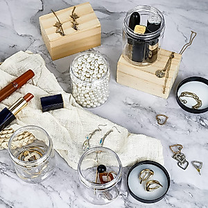 Eternal Moment 36 Pack 8 OZ Plastic Jars Round Clear Cosmetic Container Jars with White Lids, Perfect for Lotion, Slime，Cream, Ointments, Makeup, Eye Shadow, Samples, Pot, Travel Storage ﻿