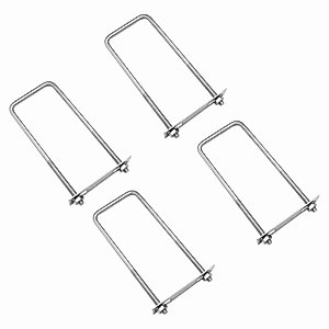 FOCMKEAS 4 Sets 304 Stainless Steel Square U-Bolts 2-3/4"(70mm)Inner Width, 7.09"(180mm)Length Stainless M8 with Nuts, Frame Plate, Accessories for Automobiles Trailer, Boat Trailer Industrial Parts