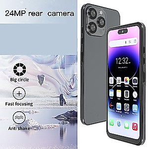 FOLOSAFENAR Big Screen Mobile Phone US Plug 100-240V 8MP 24MP 8GB RAM 256GB ROM 2520 X 3088 4G Face Unlocks Smartphone for Work (#2)